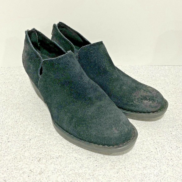 Born | Shoes | Born Black Suede Ankle Boots Booties Distressed Leather ...
